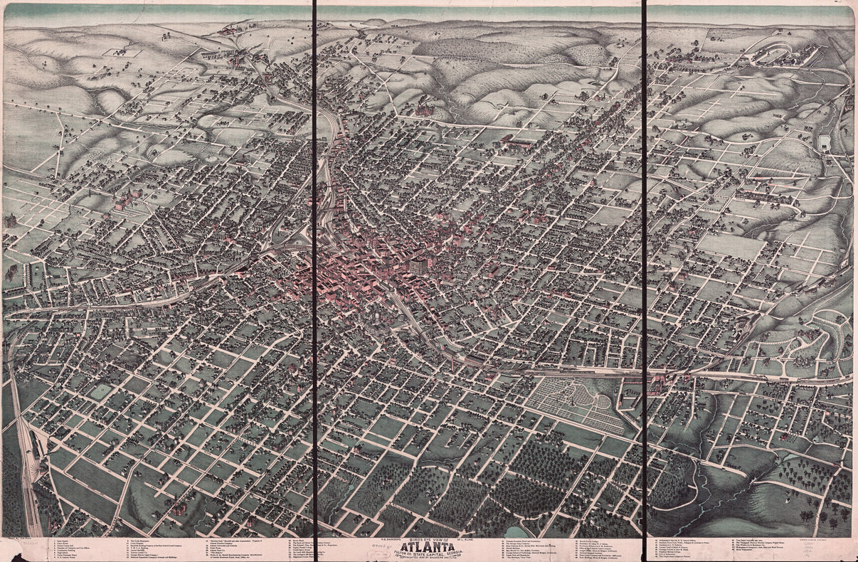 Historic Atlanta Map, 1892 – Vintagraph Art
