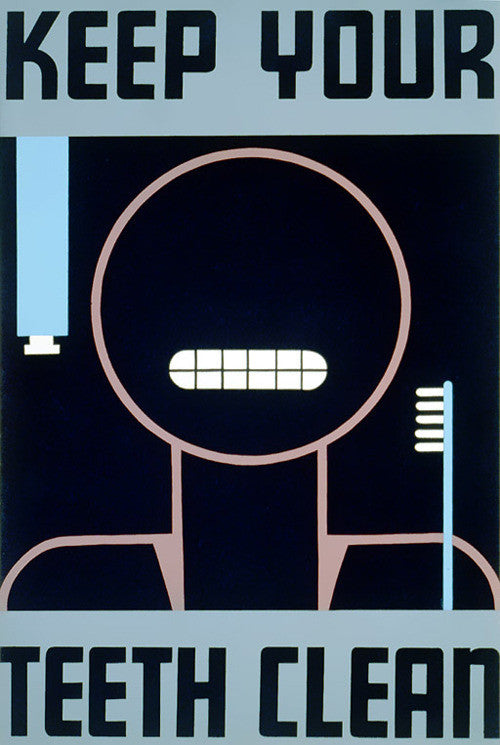 Keep Your Teeth Clean – 1938 WPA Dental Hygiene Poster – Vintagraph Art